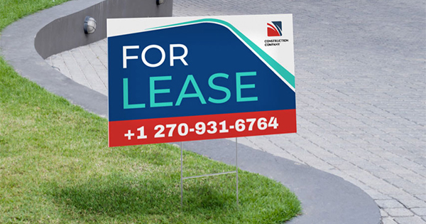 For Lease Signs: Real Estate, Office & Car Promotions