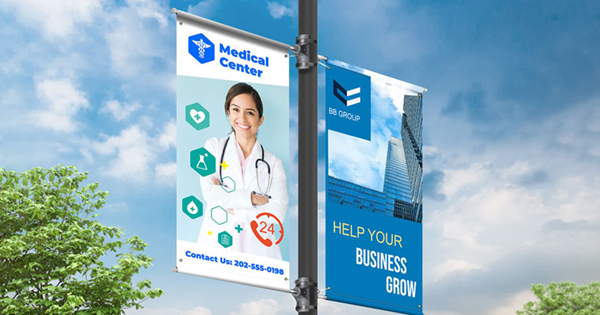 Large Banners For Poles And Bases Custom Outdoor Large Advertising