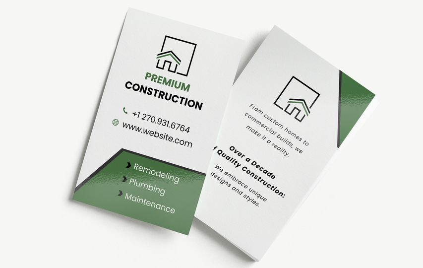 Construction business cards store