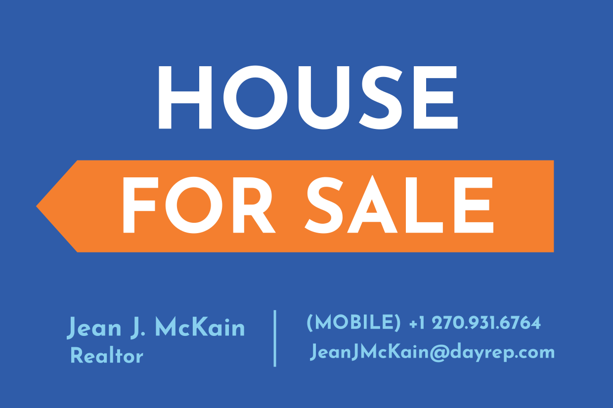 House For Sale With Orange Arrow Property Sign Template | Square Signs