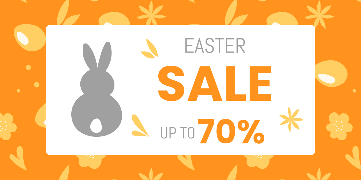 Orange-Framed Easter Sale Sign Template | Square Signs
