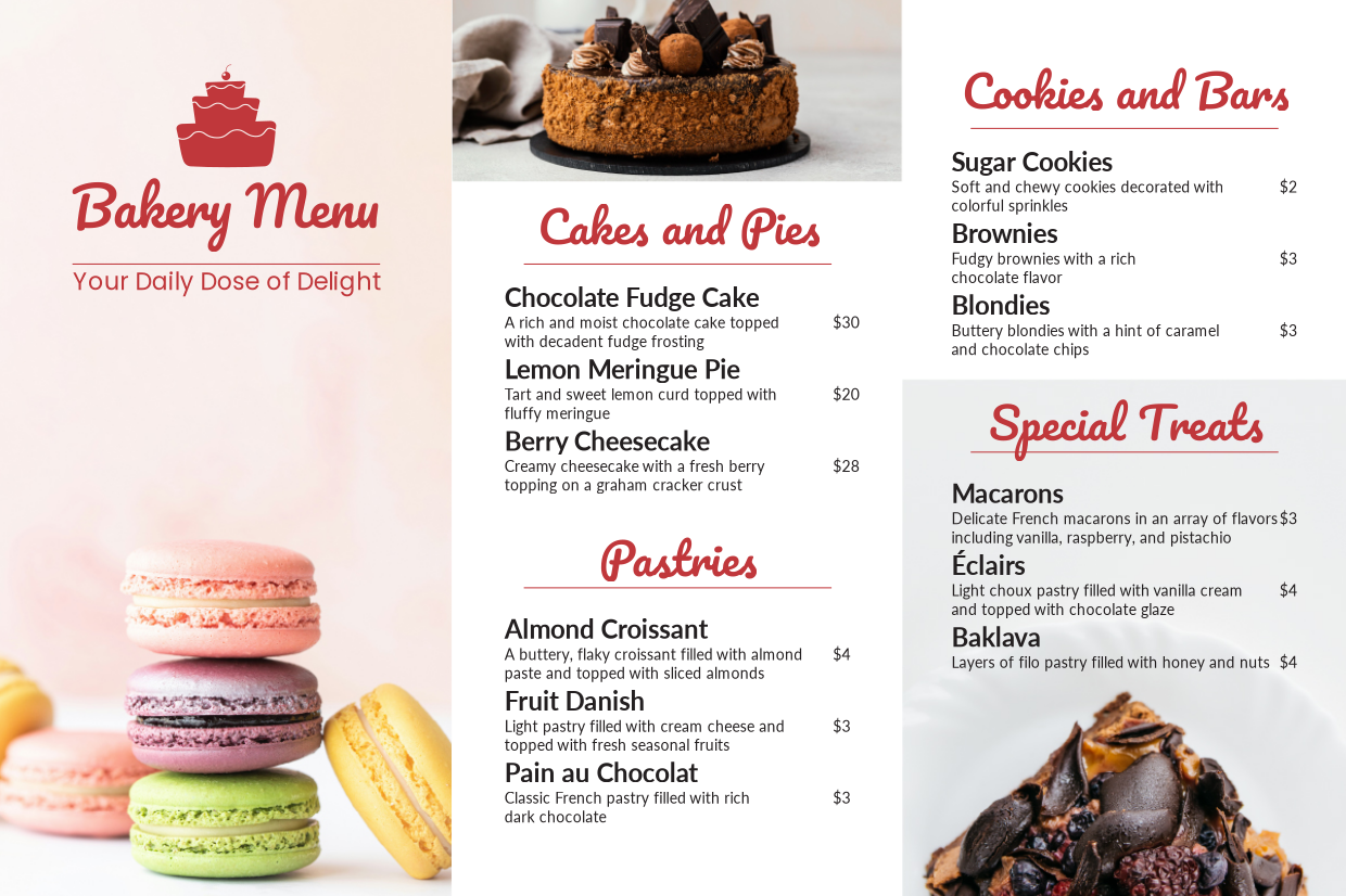 Elegant Colorful Bakery Brochure Template | Square Signs