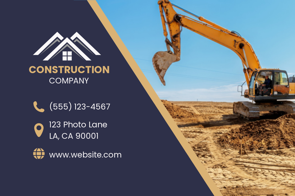 Construction Company Business Card Template | Square Signs