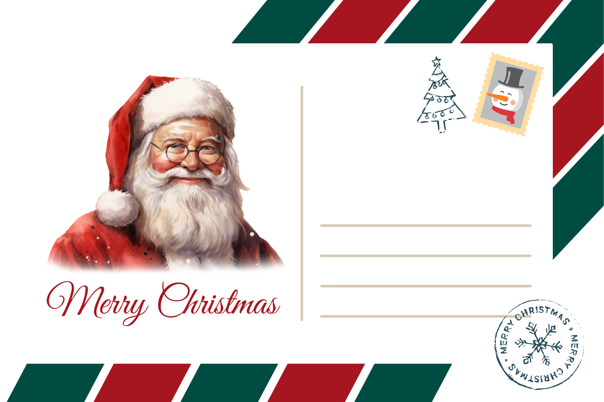 Classic Christmas Postcard Template | Square Signs