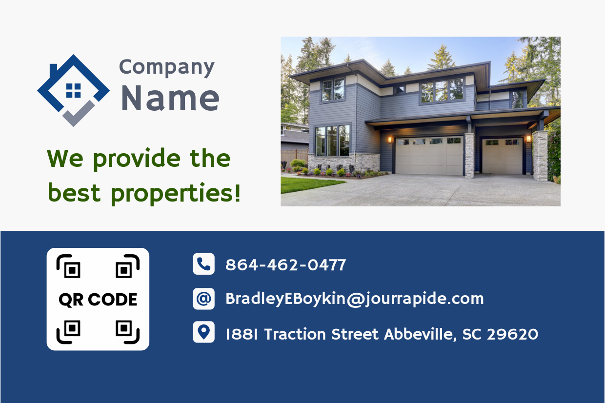 Company Logo and Home Image Business Card Template | Square Signs