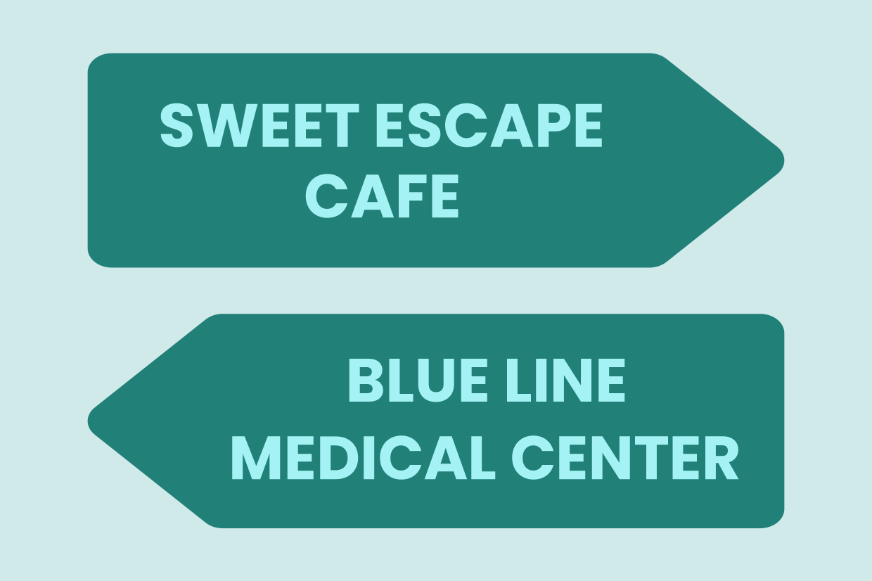 Green and Blue Wayfinding Sign Template | Square Signs