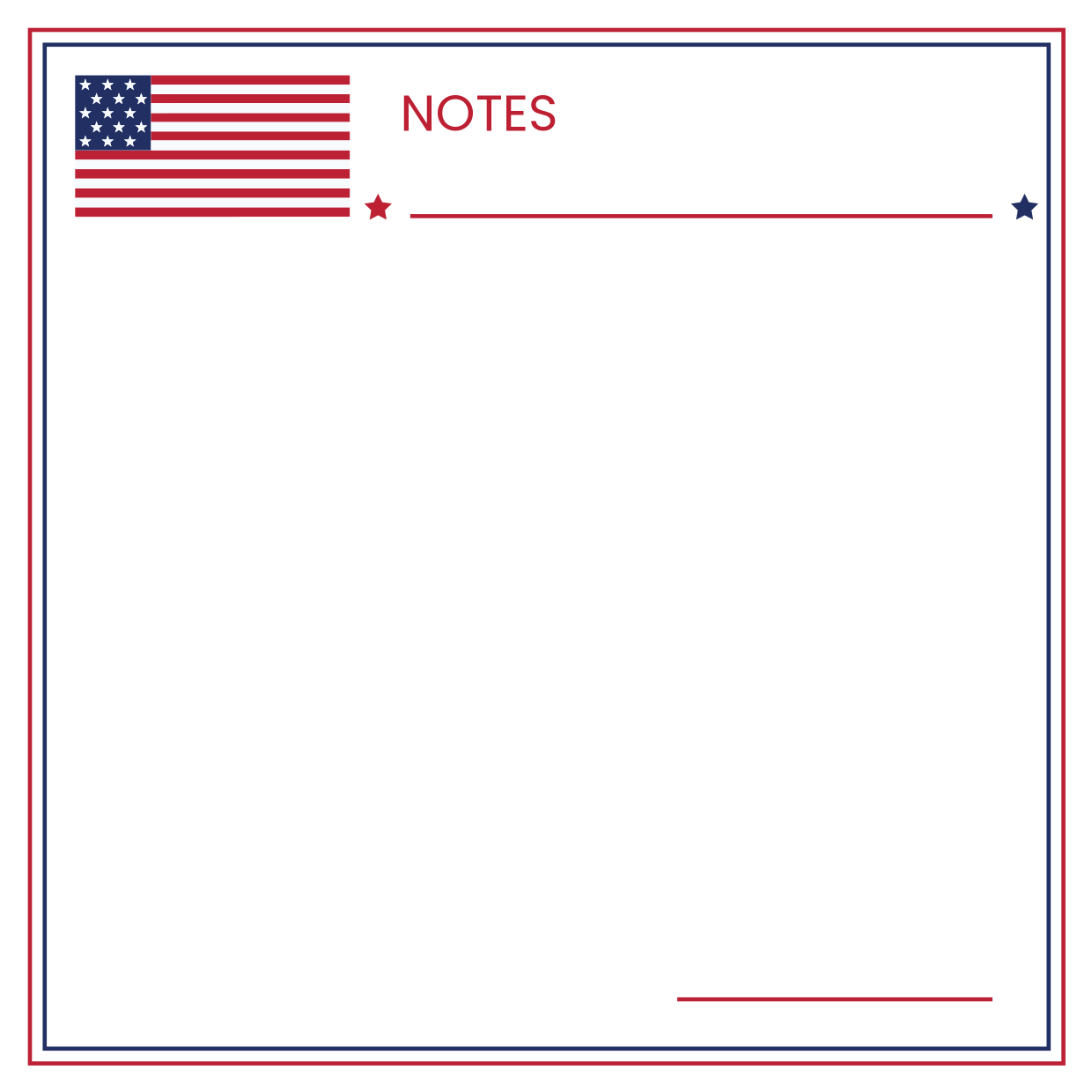 American Flag-Themed Post-It Notes Template | Square Signs