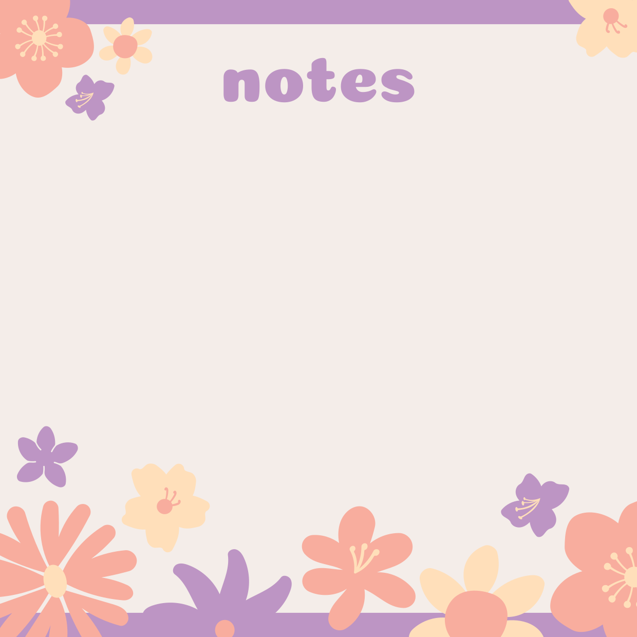 Vibrant Floral Post-It Notes Template | Square Signs