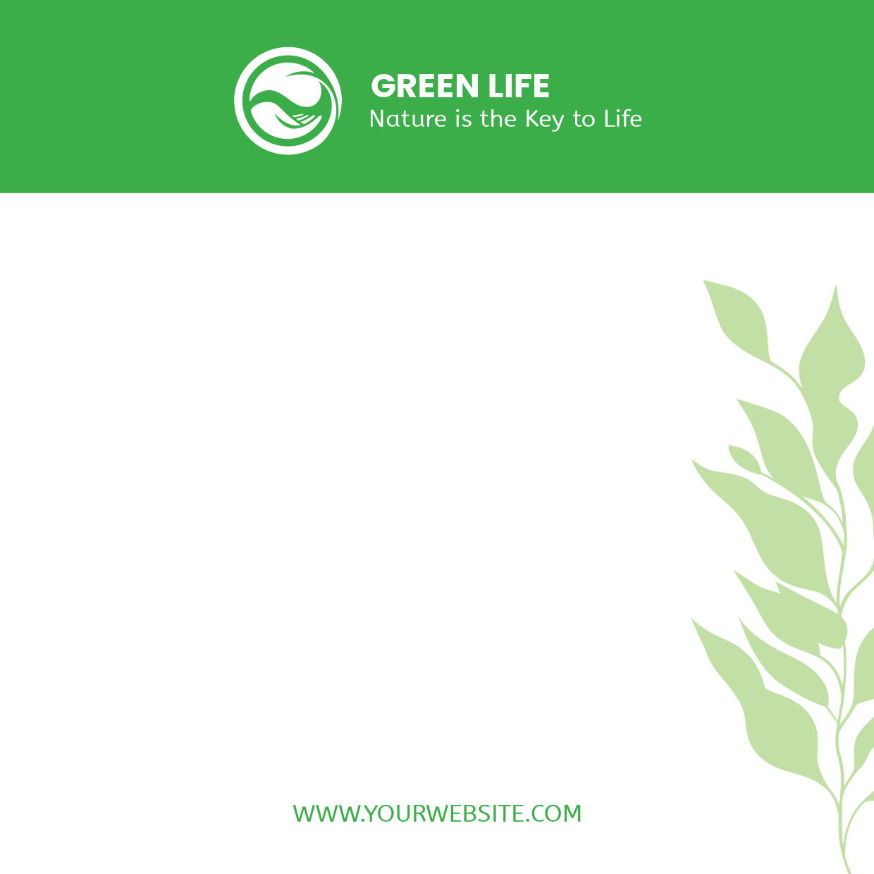 Nature-Inspired Green Post-It Notes Template | Square Signs