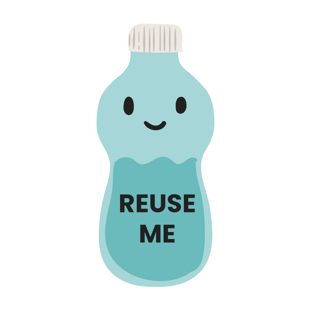 Reuse Me Smiling Bottle Template | Square Signs