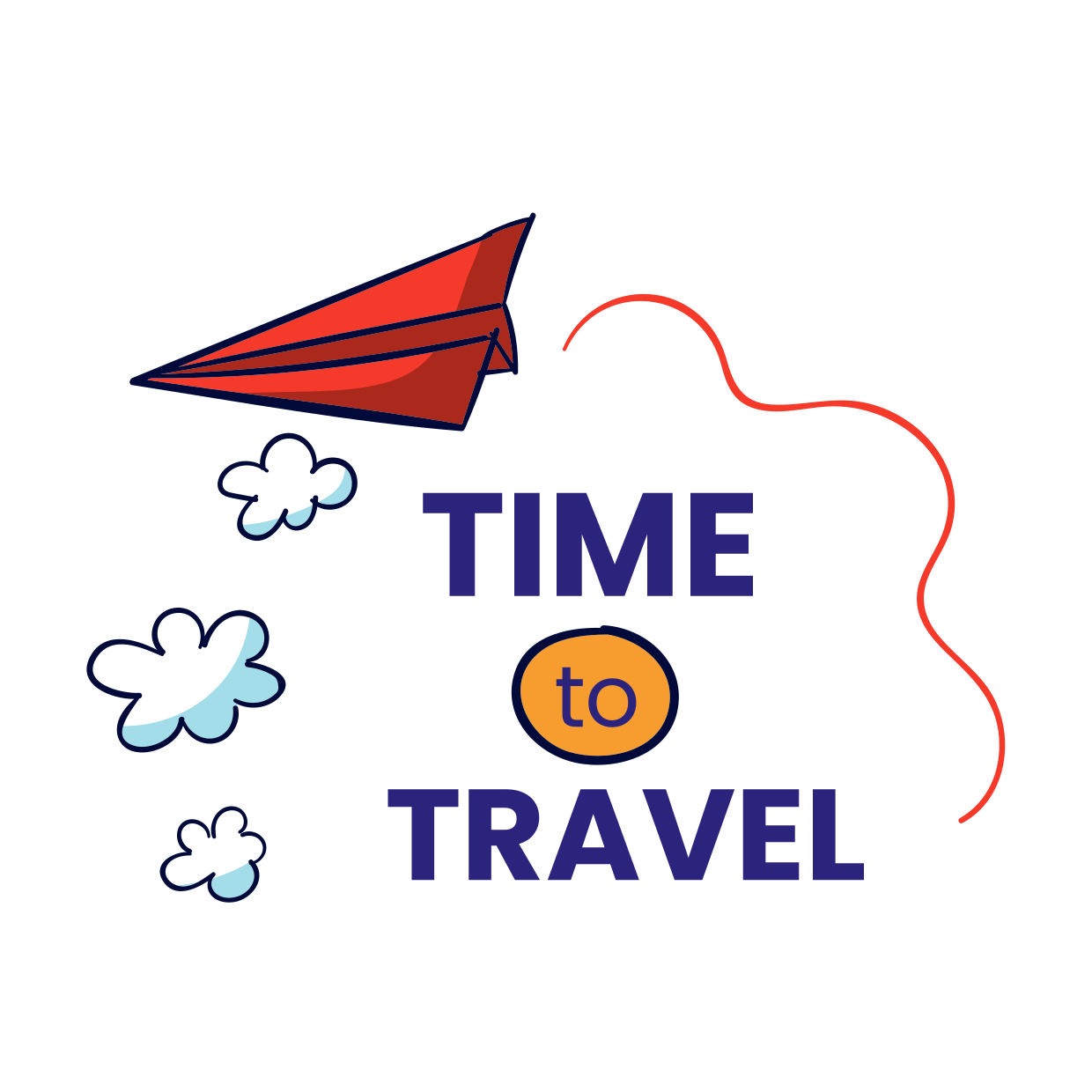 Time to Travel Paper-Made Plane Template | Square Signs