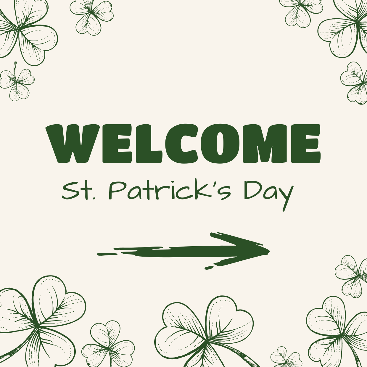 St. Patrick's Day Welcome Wayfinding Template | Square Signs