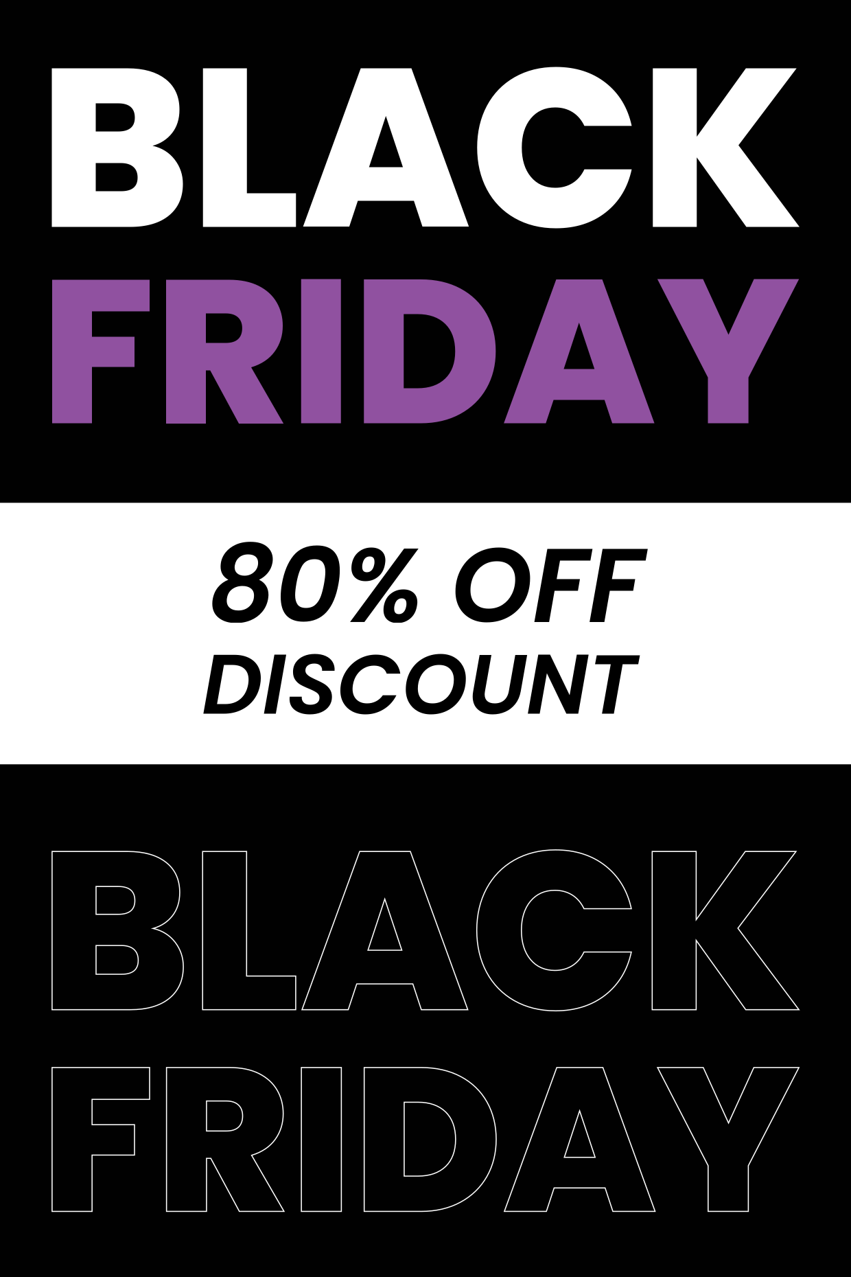Elegant Purple Black Friday Sign Template | Square Signs