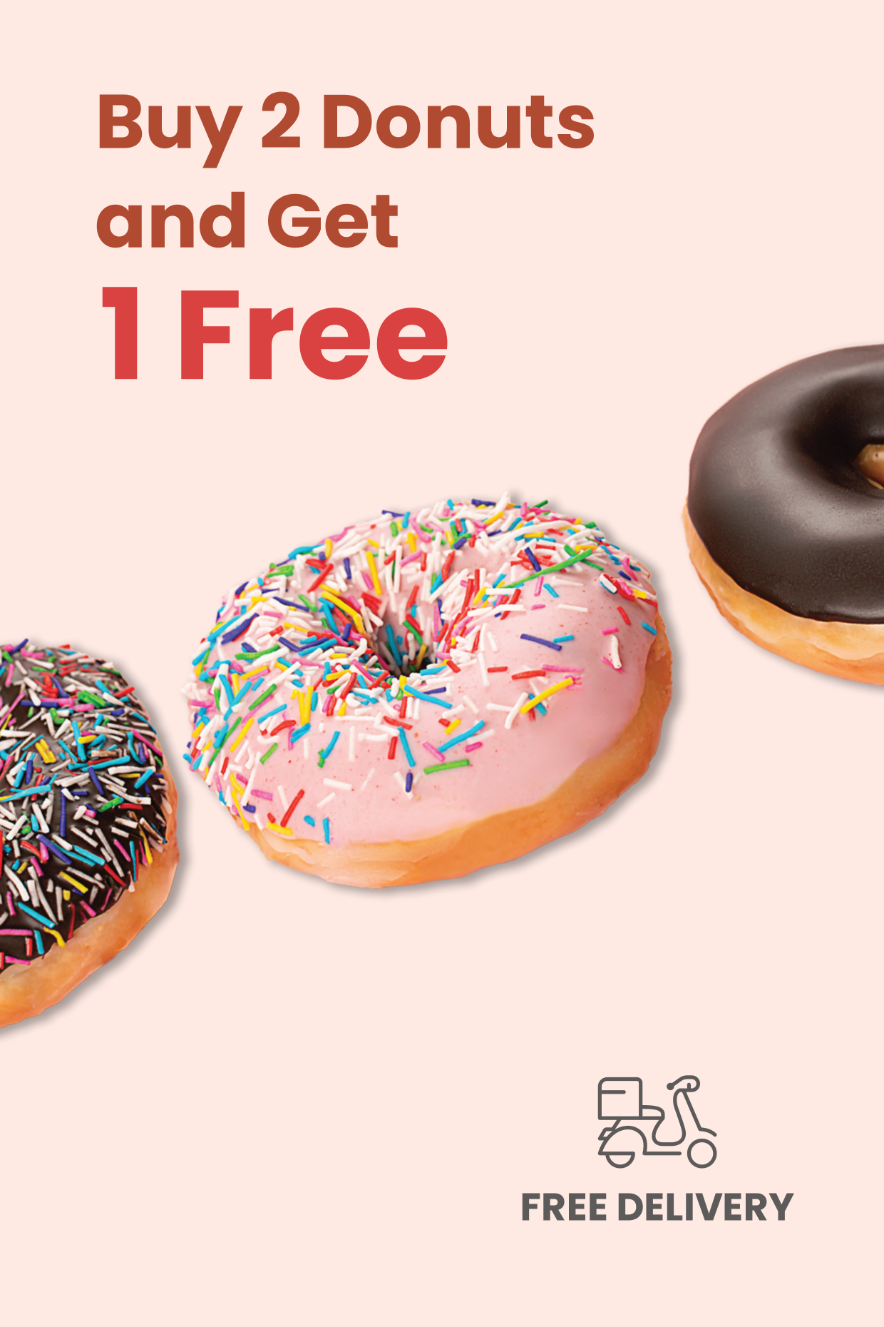 Colorful Donuts Sale Free Delivery Sign Template | Square Signs