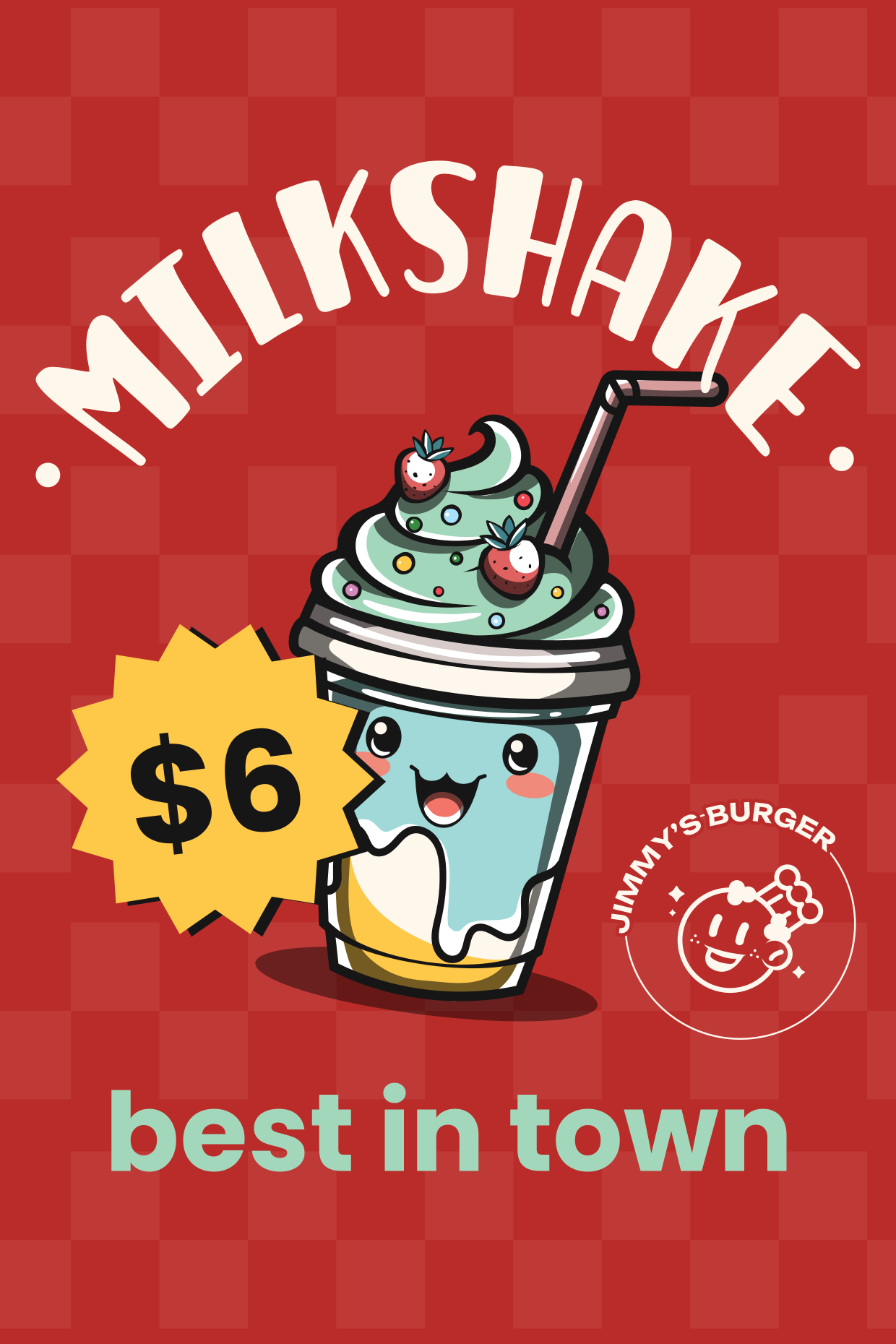 Milkshake Special Promotion Sign Template