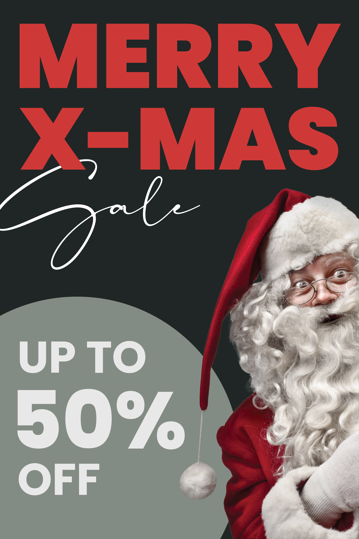 Black Merry XMas Sale Sign Template | Square Signs