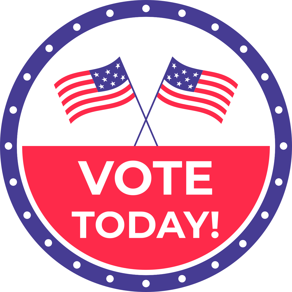 Vote Today American Flags Election Campaign Template | Square Signs