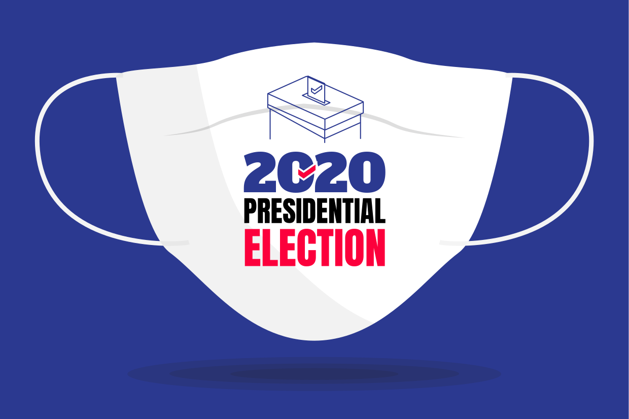 2020 Presidential Election With Face Mask Sign Template | Square Signs