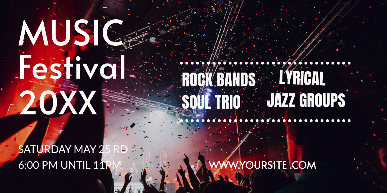 Summer Party Concert Photo Event Announcement Template | Square Signs