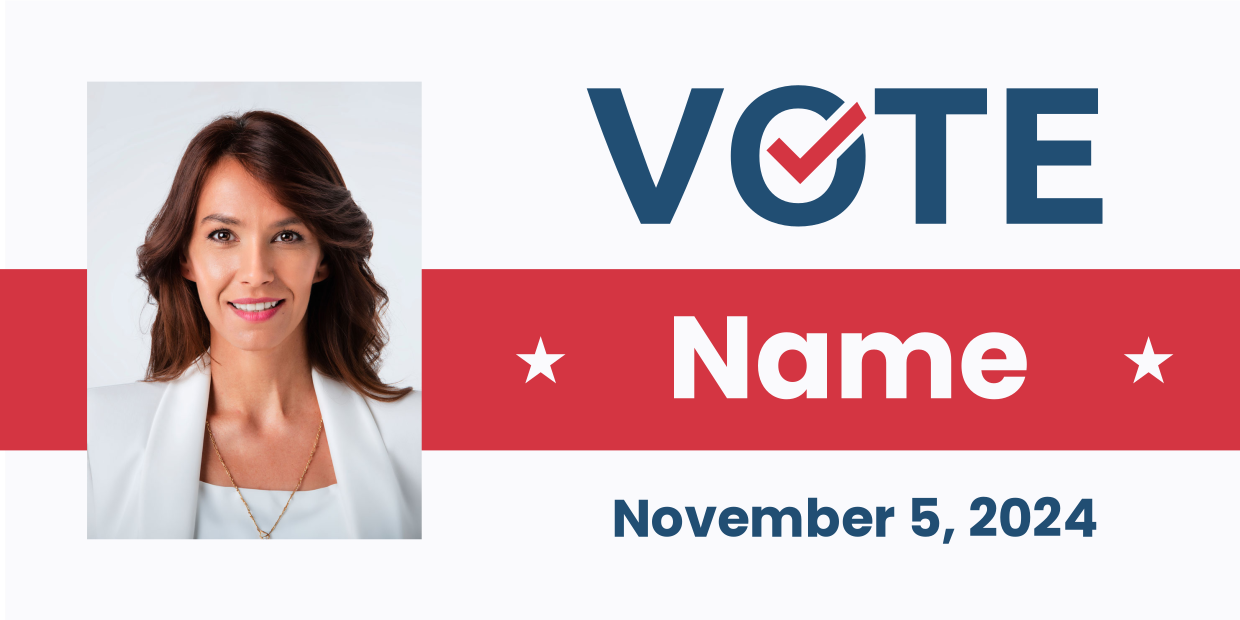 Classic Red-Themed Elections Sign Template | Square Signs