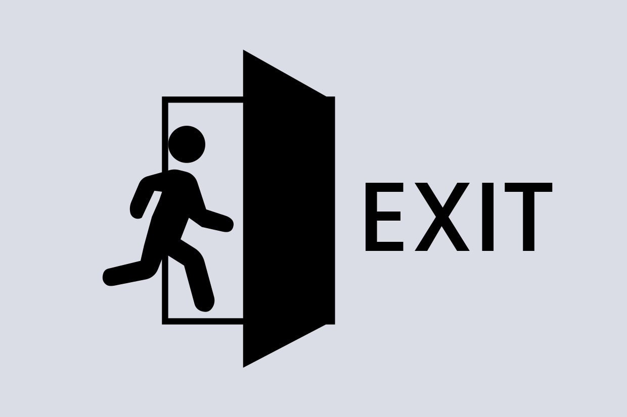 Gray Exit Sign Template | Square Signs