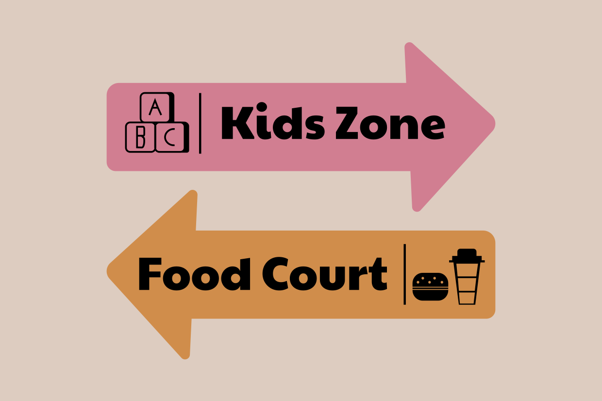 Kids Zone and Food Court Sign Template | Square Signs