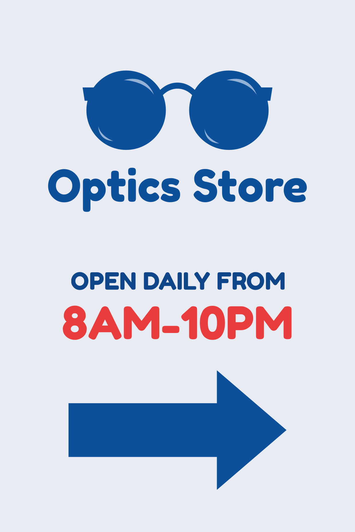 Optics Store Blue Glasses Sign Template | Square Signs