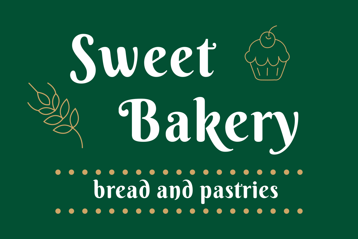 Dark Green and Gold Sweet Bakery Sign Template | Square Signs