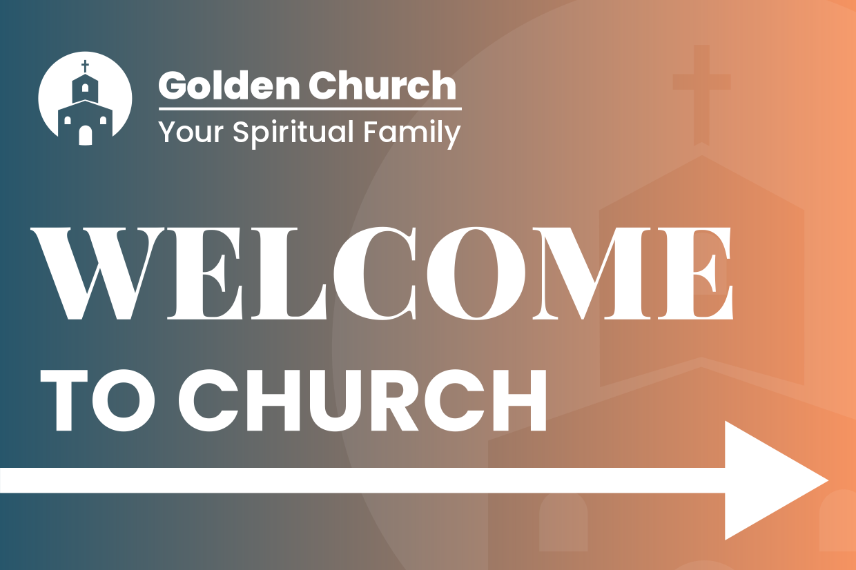 Welcome to Church Blue and Orange Sign Template | Square Signs