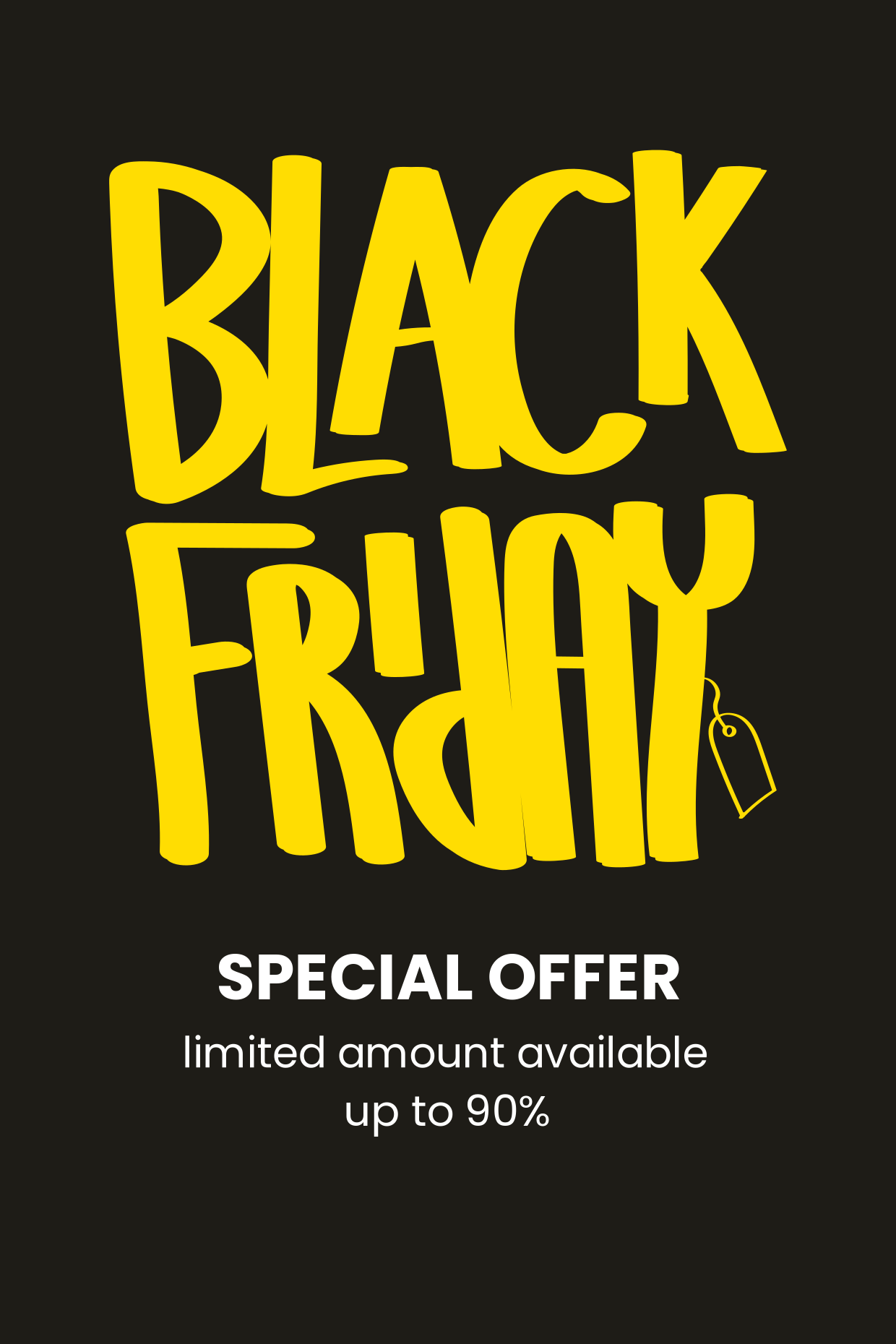 Black Friday Special Offer Up to Ninety Percent Sign Template | Square ...