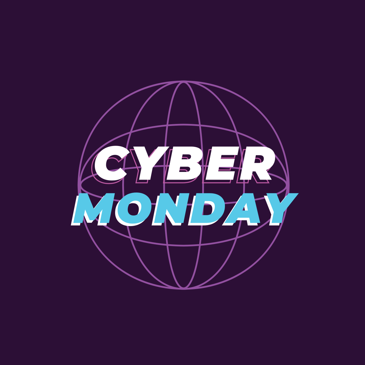 Cyber Monday Digital Globe Sign Template | Square Signs