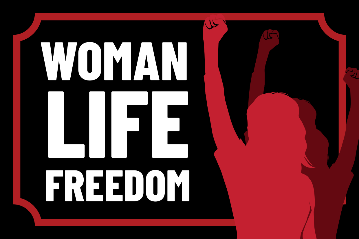 Woman, Life, Freedom Protest Sign Template | Square Signs