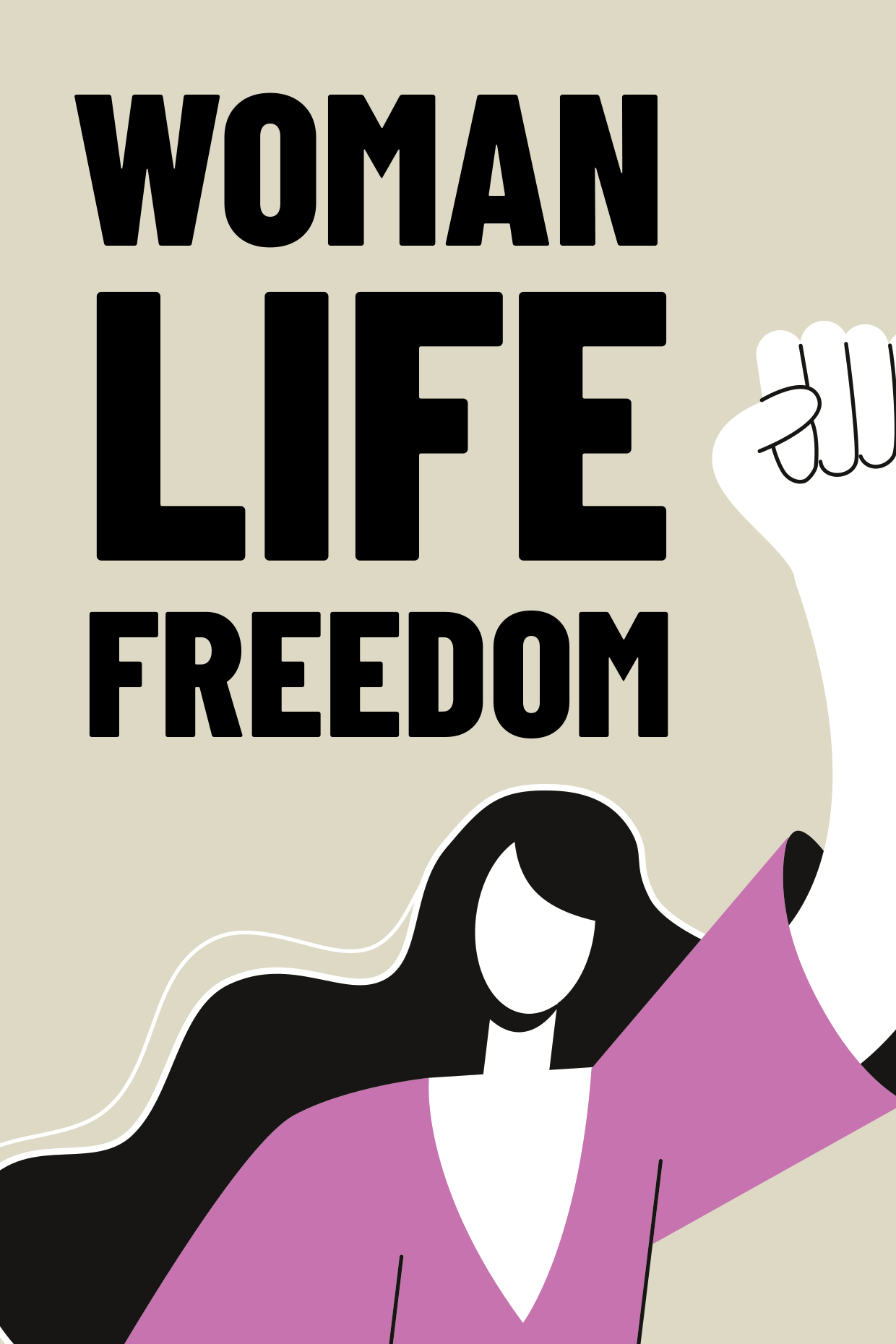 Woman, Life, Freedom Sign Template | Square Signs
