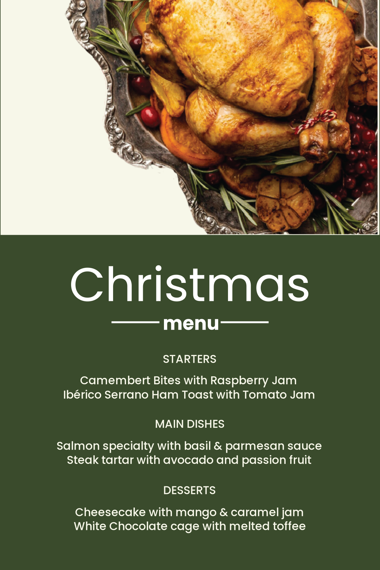 Christmas Menu With Delicious Food Sign Template | Square Signs