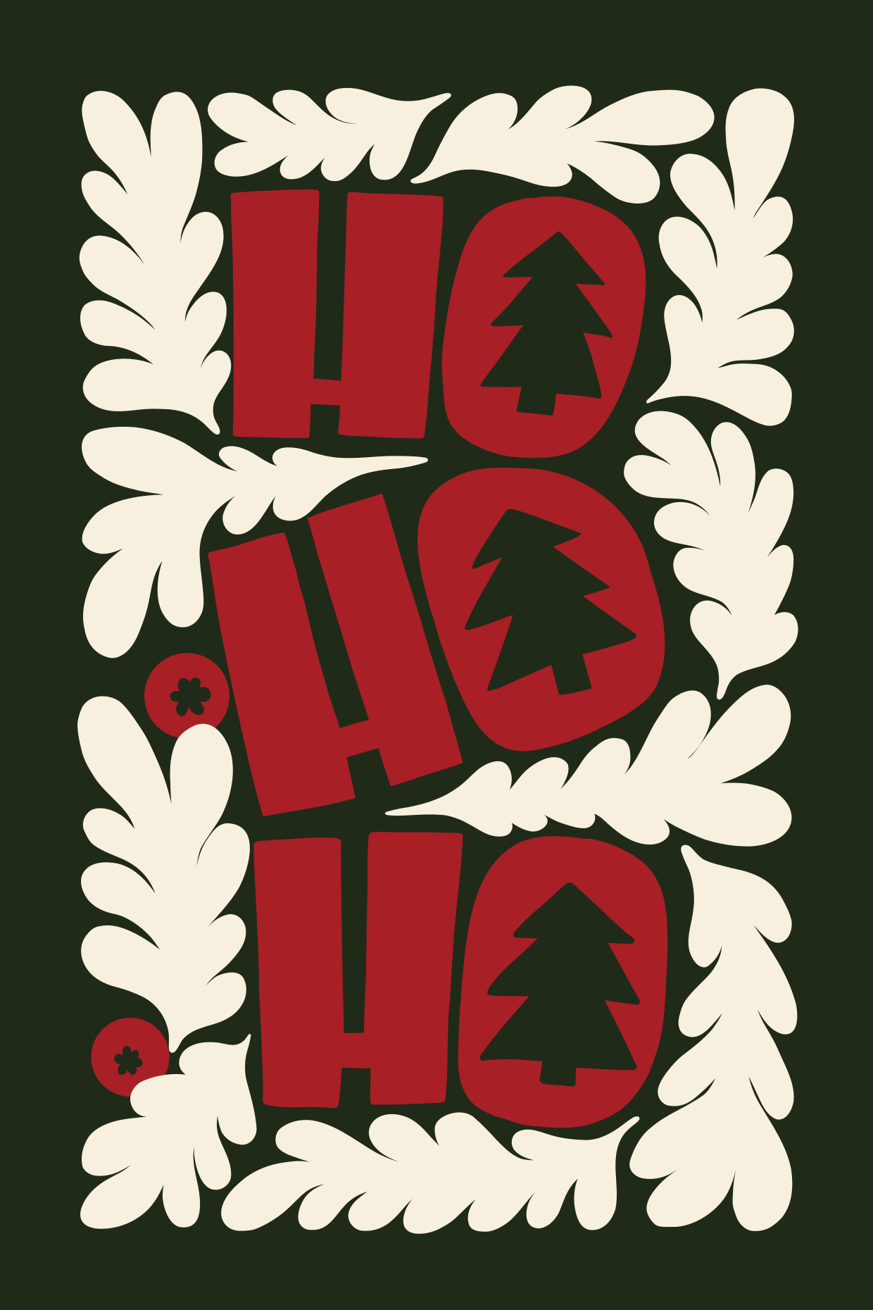 Ho Ho Ho Christmas Tree Sign Template | Square Signs