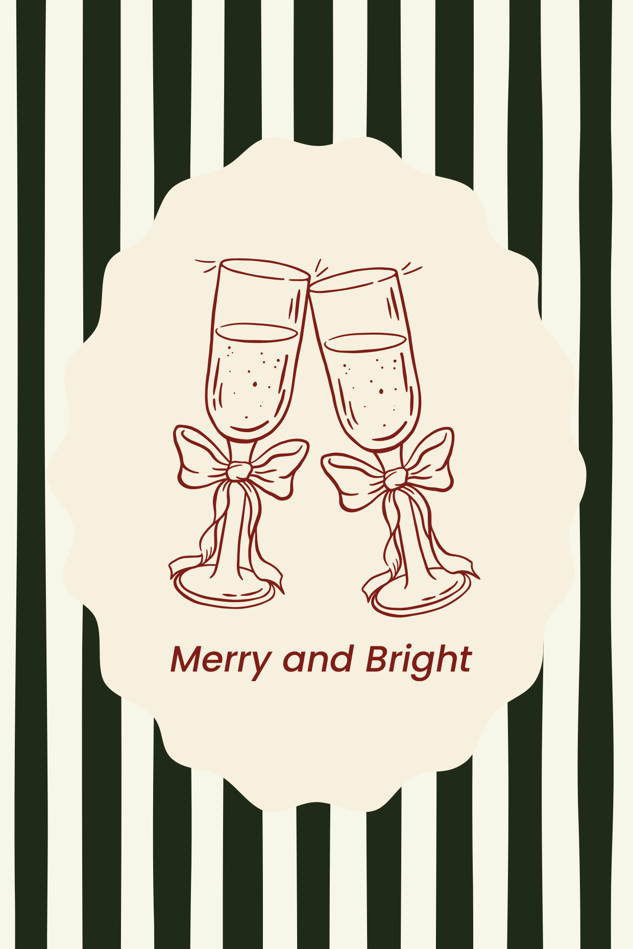 Merry and Bright Champagne Toast Sign Template | Square Signs