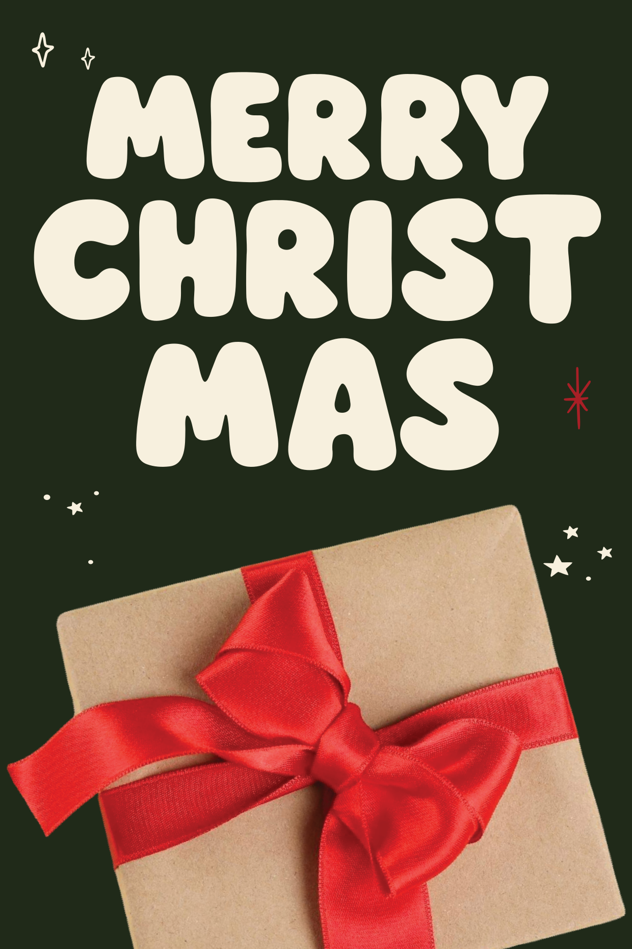 Merry Christmas Gift Box Sign Template | Square Signs