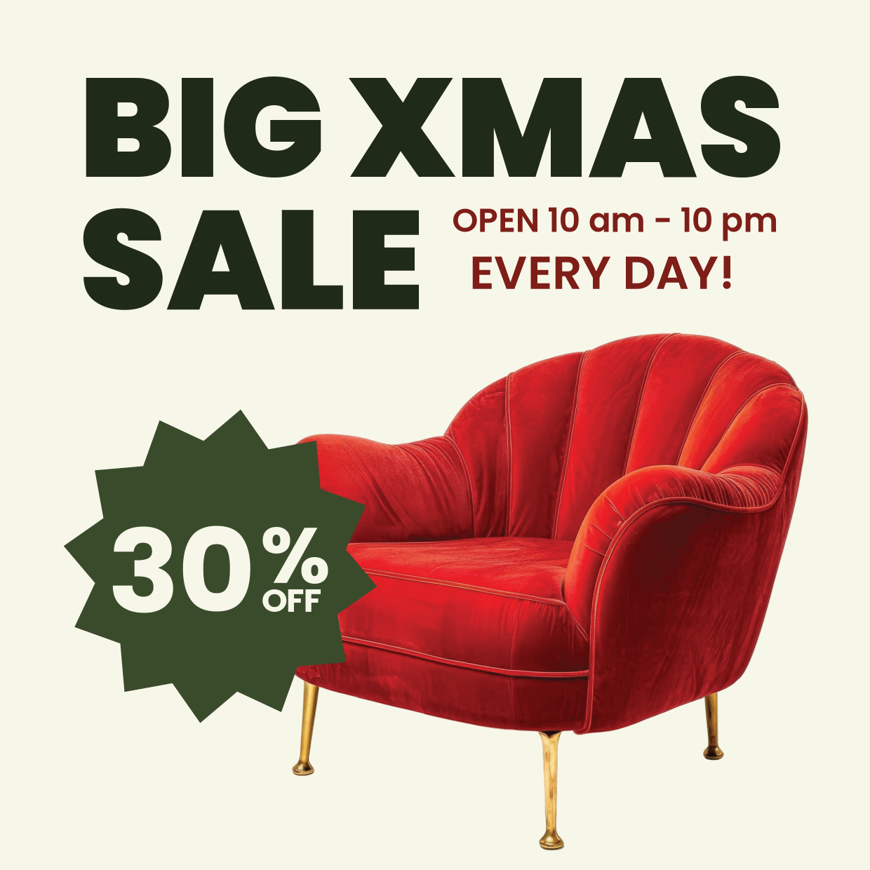 Big XMAS Sale Christmas Sign Template | Square Signs