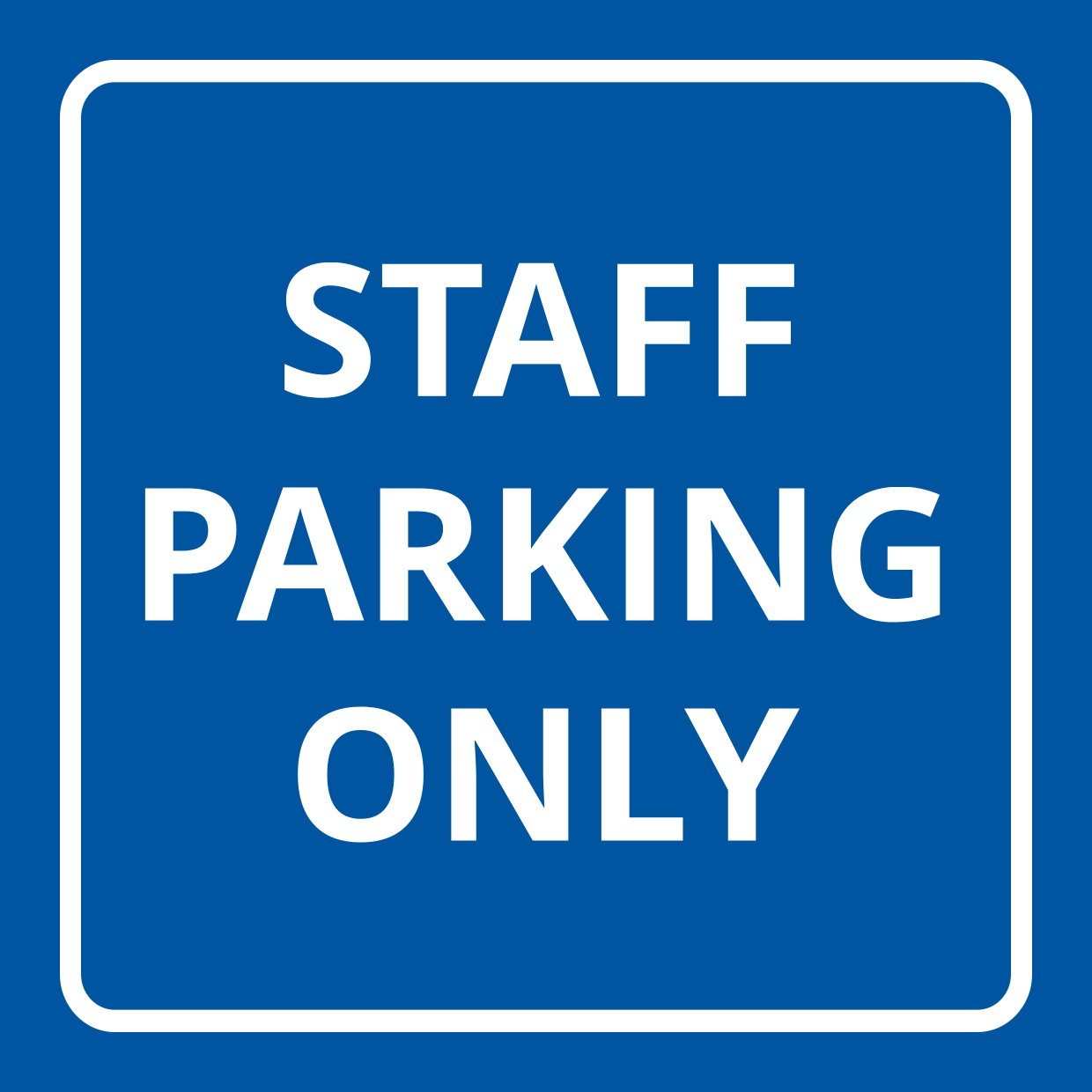 Blue Staff Parking Sign Template | Square Signs