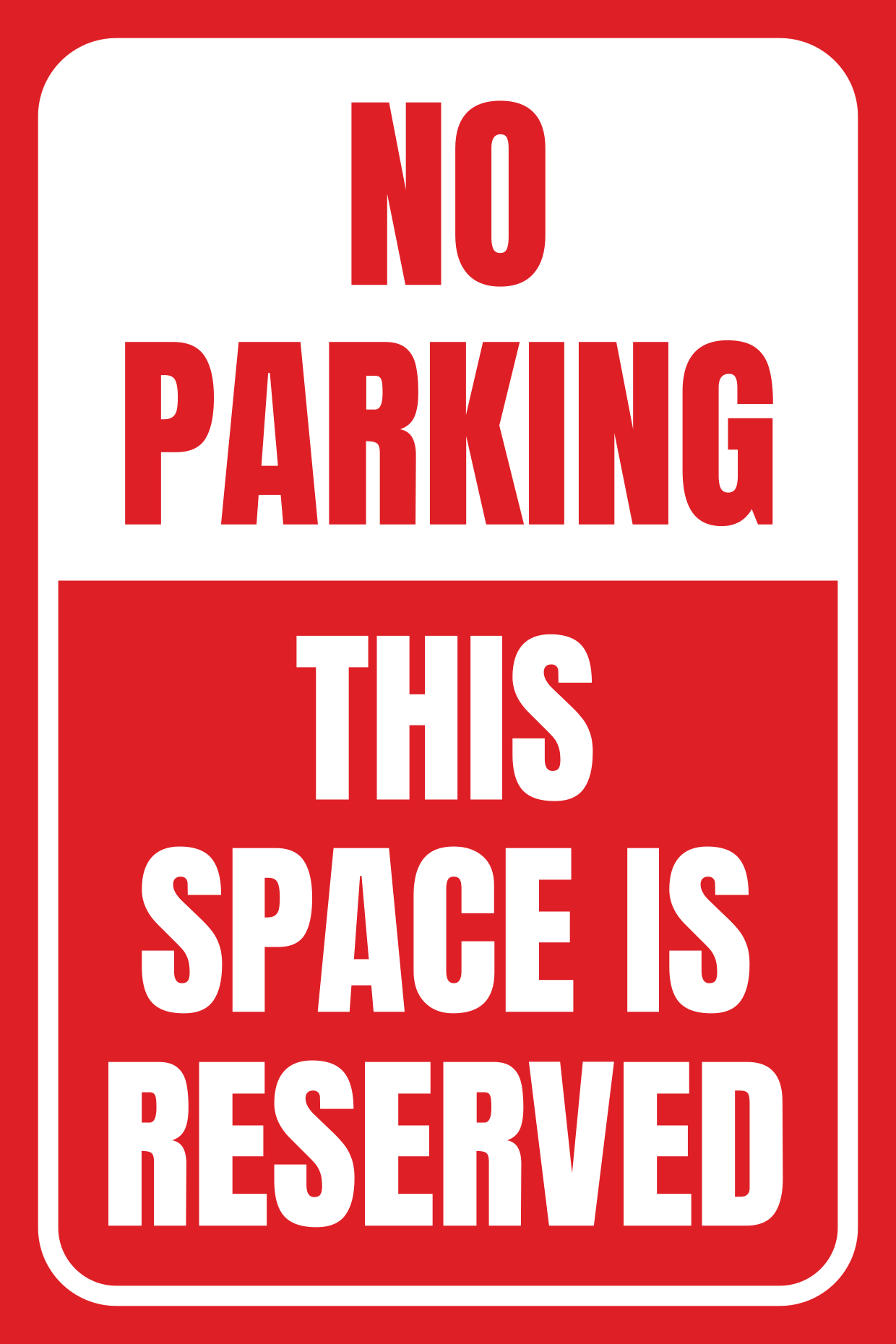 Red and White This Space Is Reserved Sign Template | Square Signs