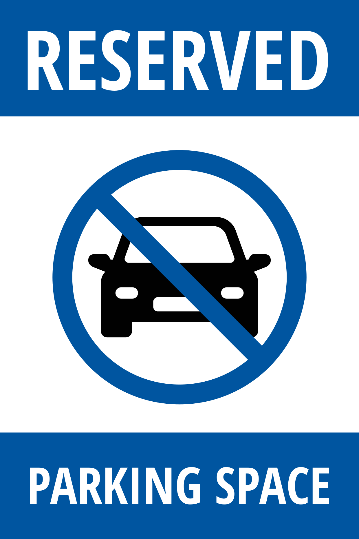 Blue and White Reserved Parking Space Template | Square Signs