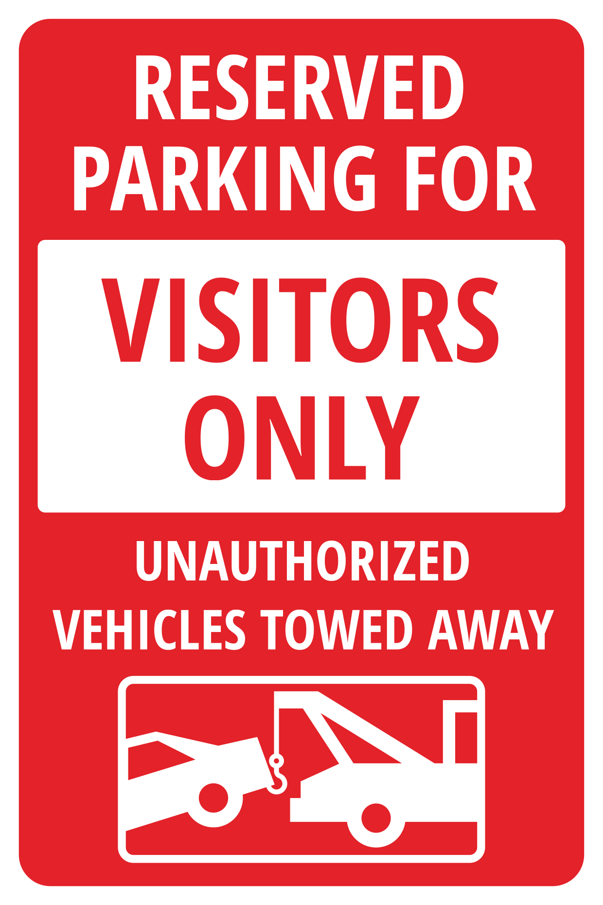 Red Reserved Parking Visitor Only Sign Template | Square Signs