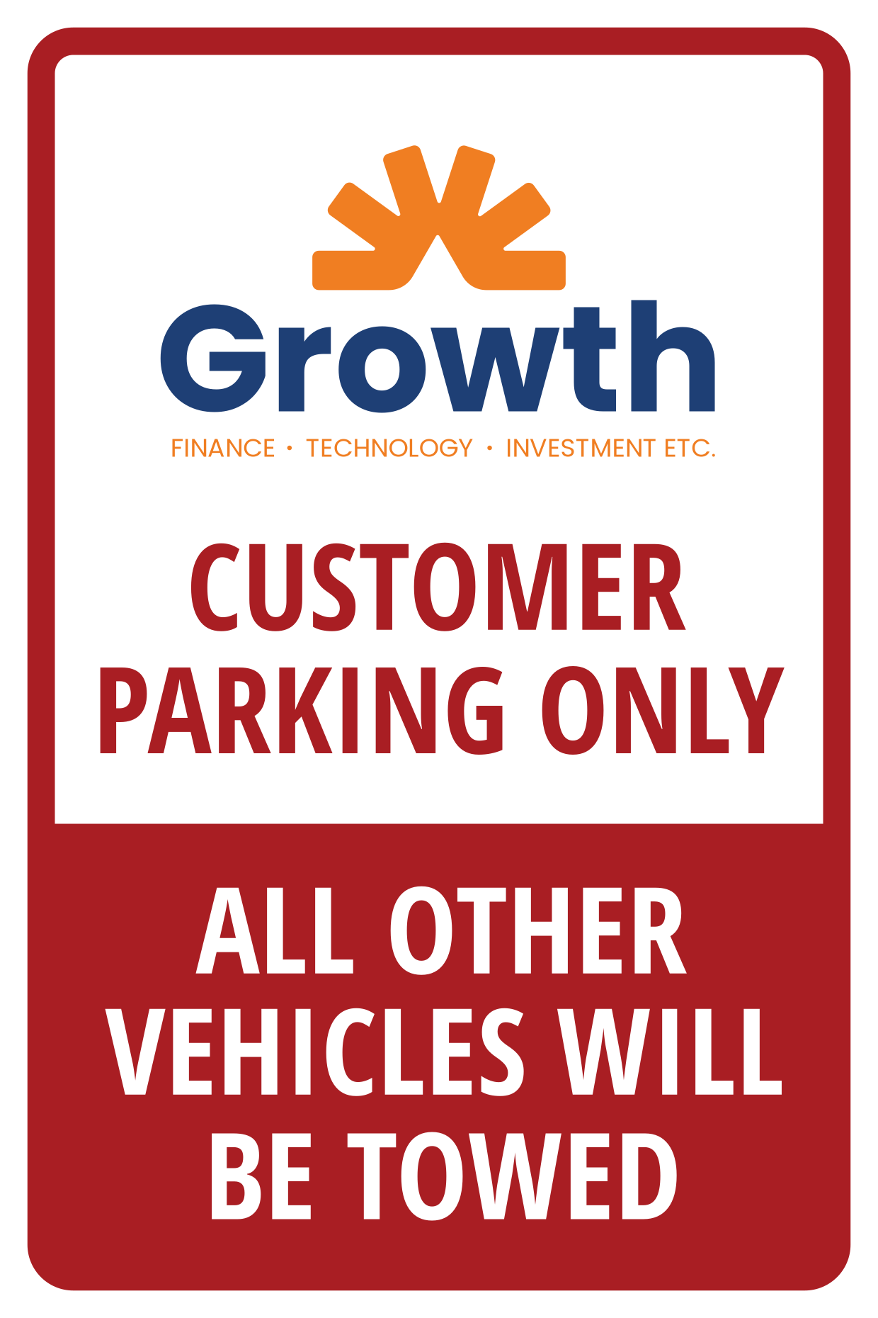 Branded Customer Parking Sign Template | Square Signs