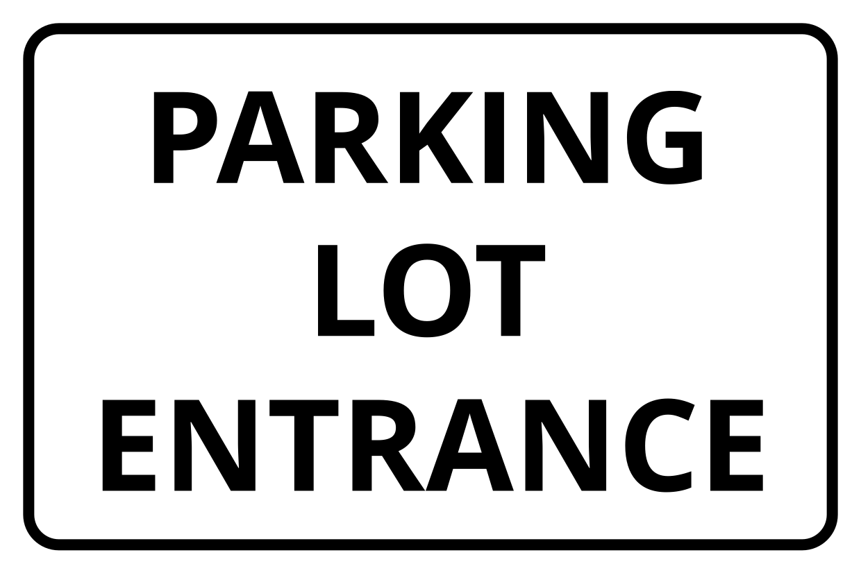White Parking Lot Entrance Sign Template | Square Signs