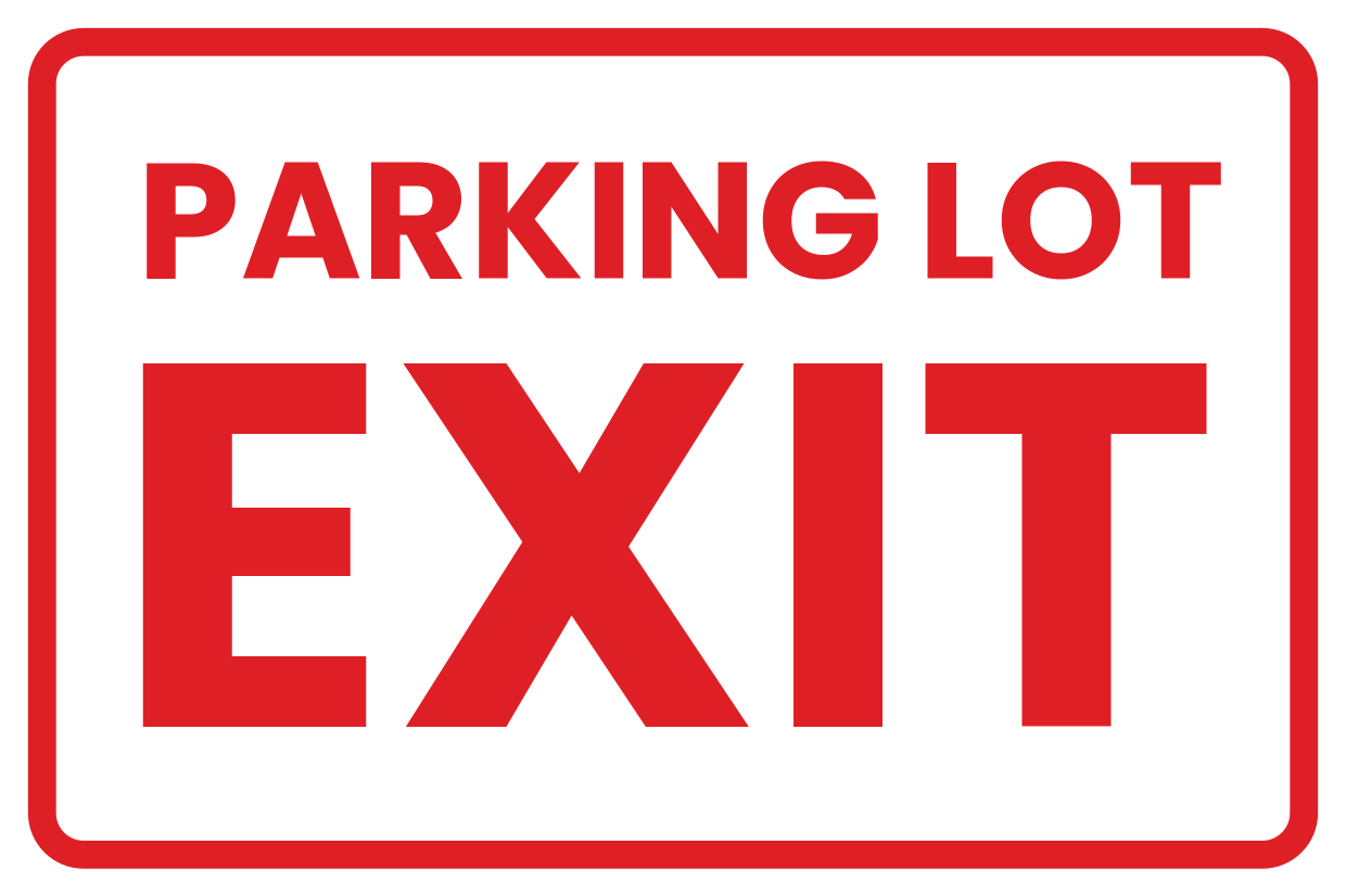 Red Parking Lot Exit Sign Template | Square Signs