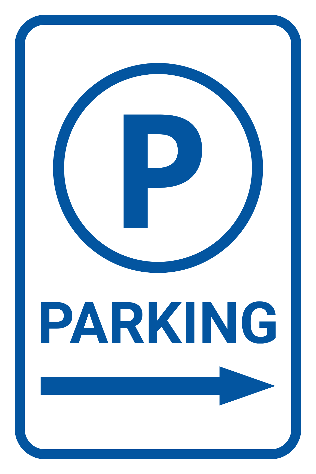 White and Blue Parking Sign Template | Square Signs
