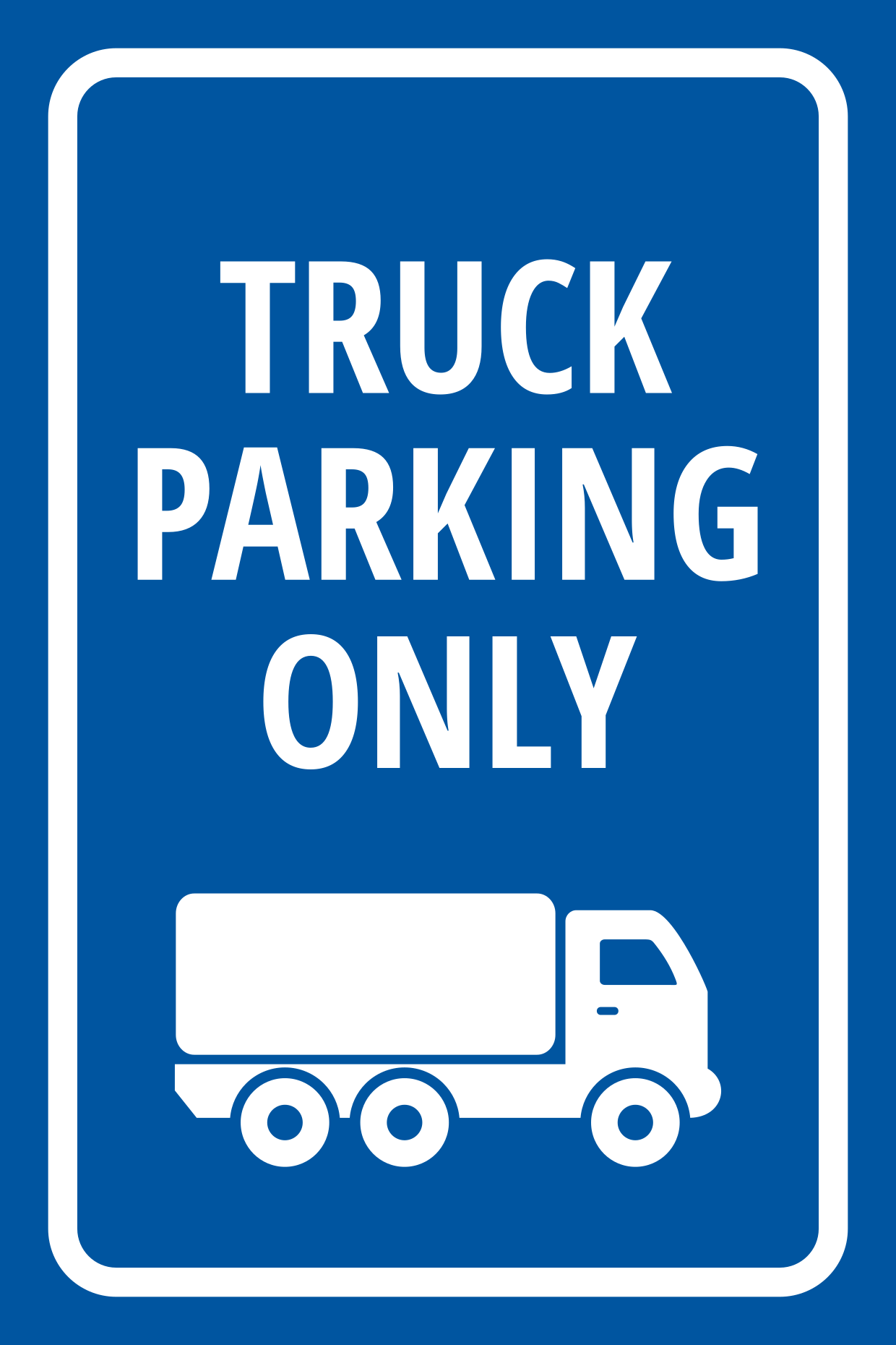 Blue and White Truck Parking Only Sign Template | Square Signs