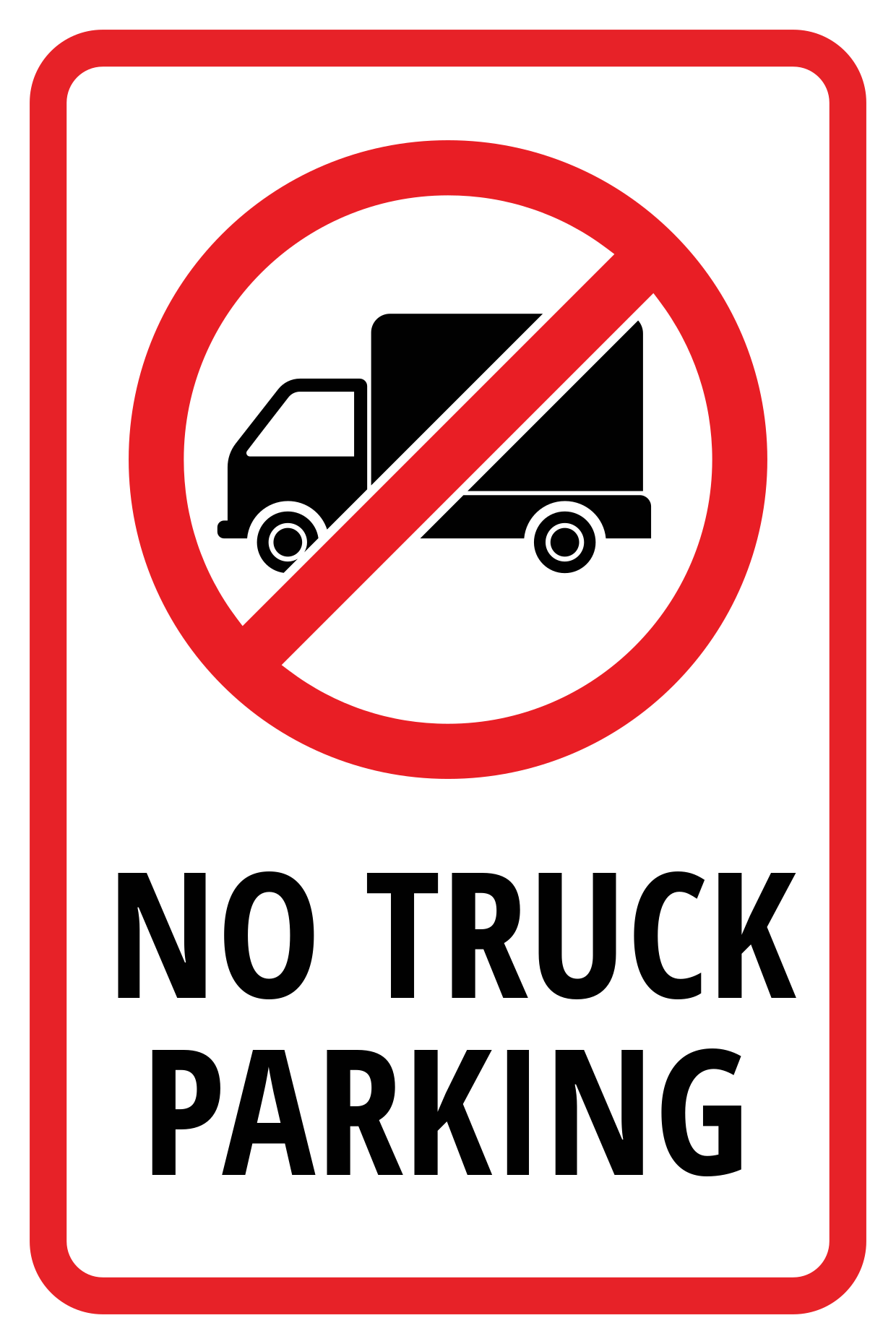 White No Truck Parking Sign Template | Square Signs