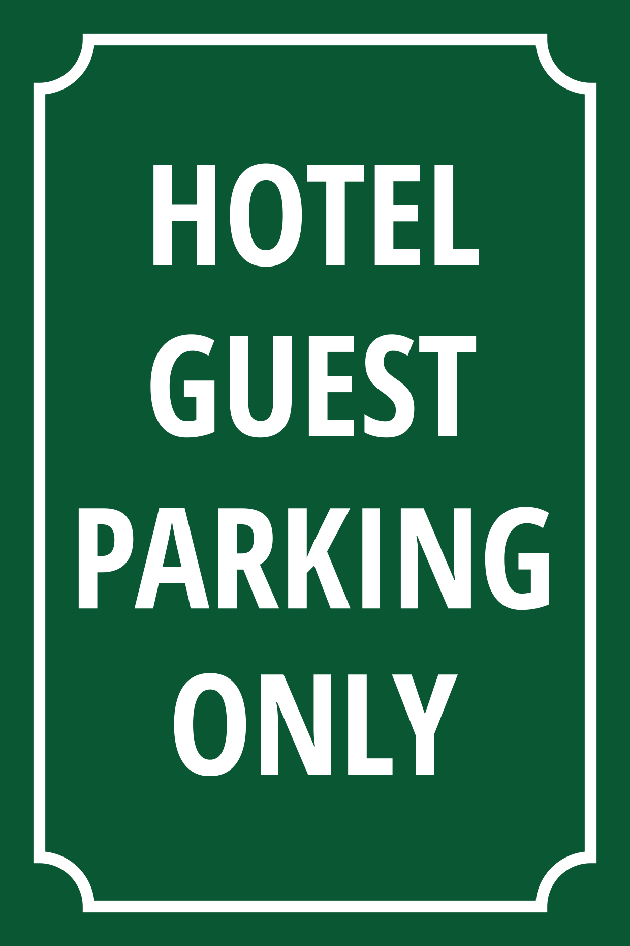 Green Hotel Guest Parking Only Sign Template | Square Signs