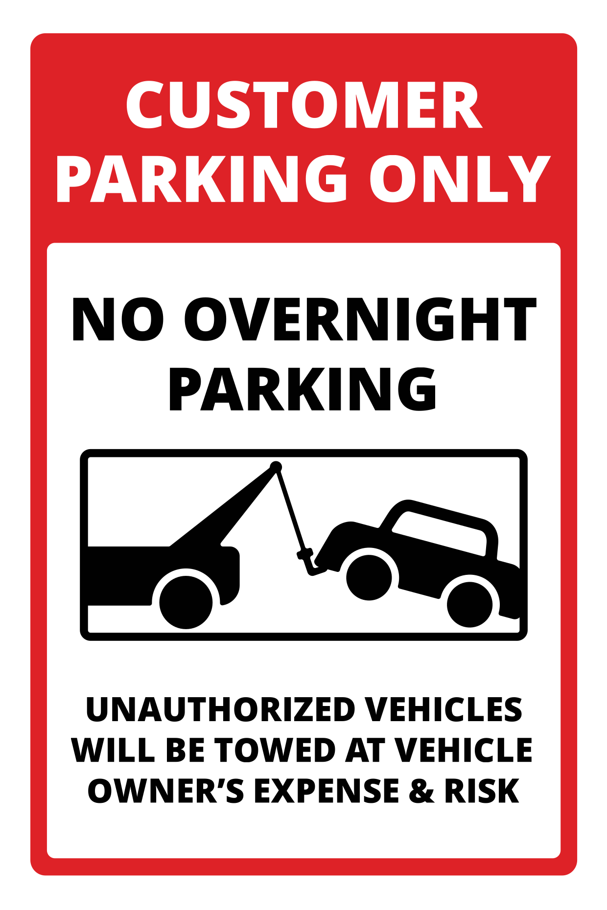 Customer Parking Only Sign Template | Square Signs